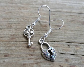 Lock and key earring | Etsy