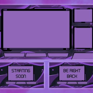 Purple Livestream Layout, Overlay for Twitch, Layout for Streamers ...