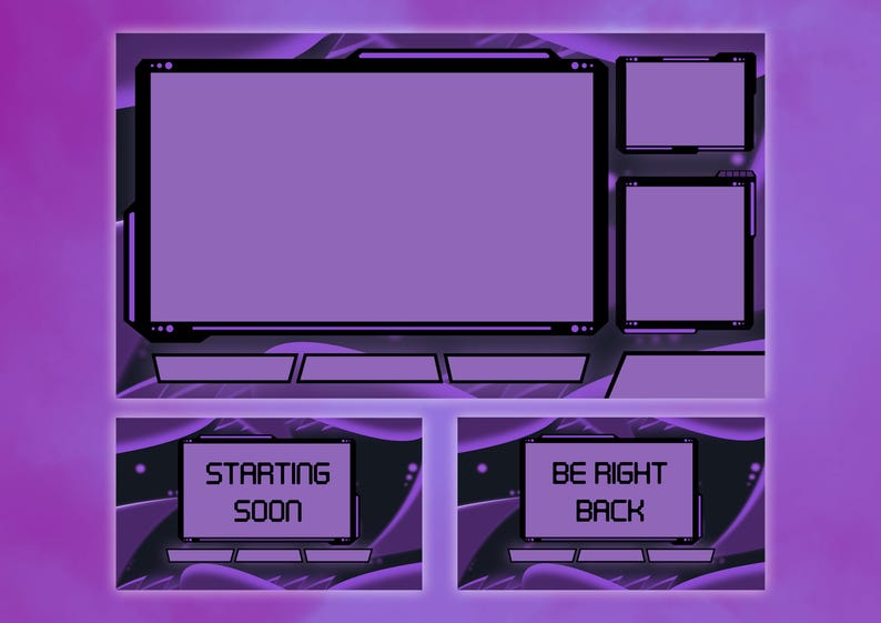 Purple Livestream Layout, Overlay for Twitch, Layout for Streamers ...