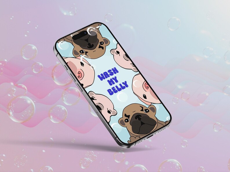 Funny Pibble Meme Phone Wallpaper: "wash My Belly" Dog Art (digital ...