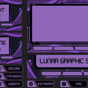 Purple Livestream Layout, Overlay for Twitch, Layout for Streamers ...