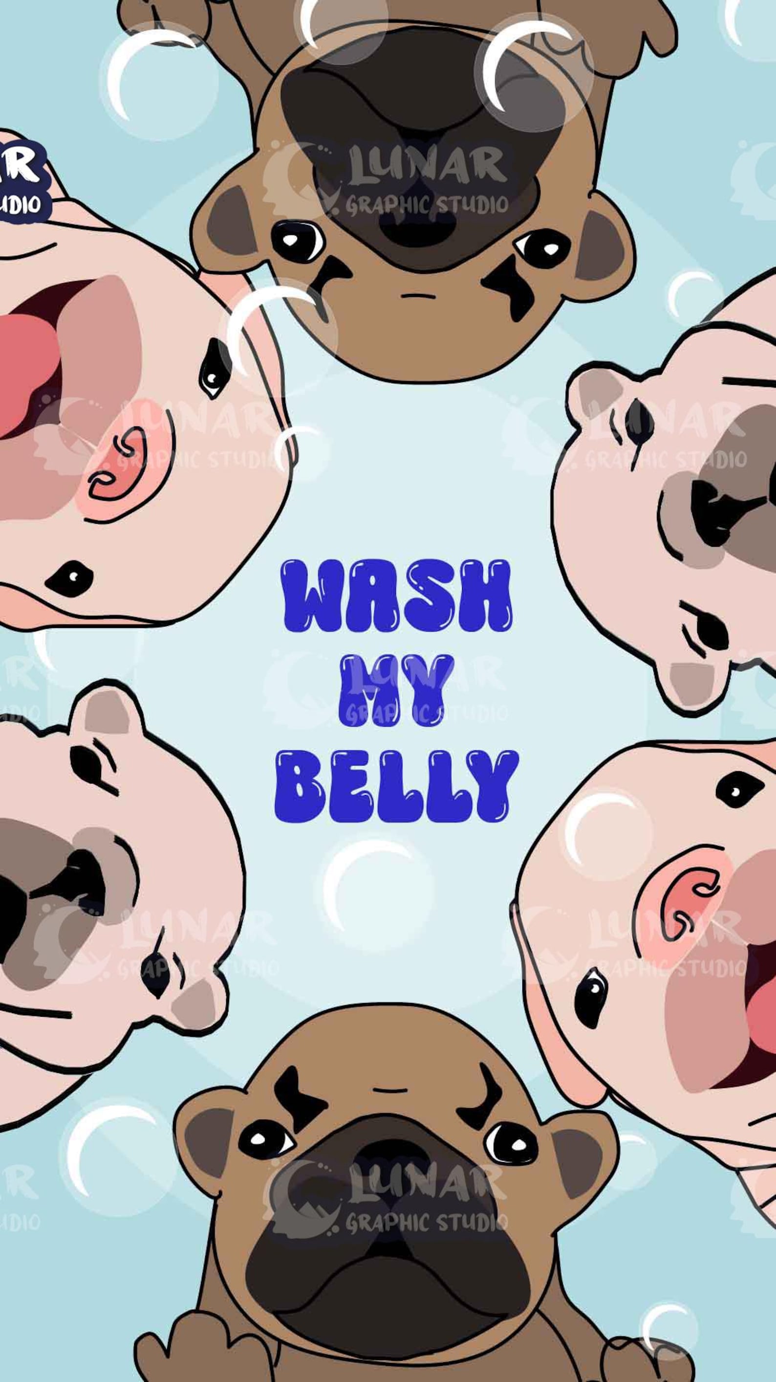 Funny Pibble Meme Phone Wallpaper: "wash My Belly" Dog Art (digital ...