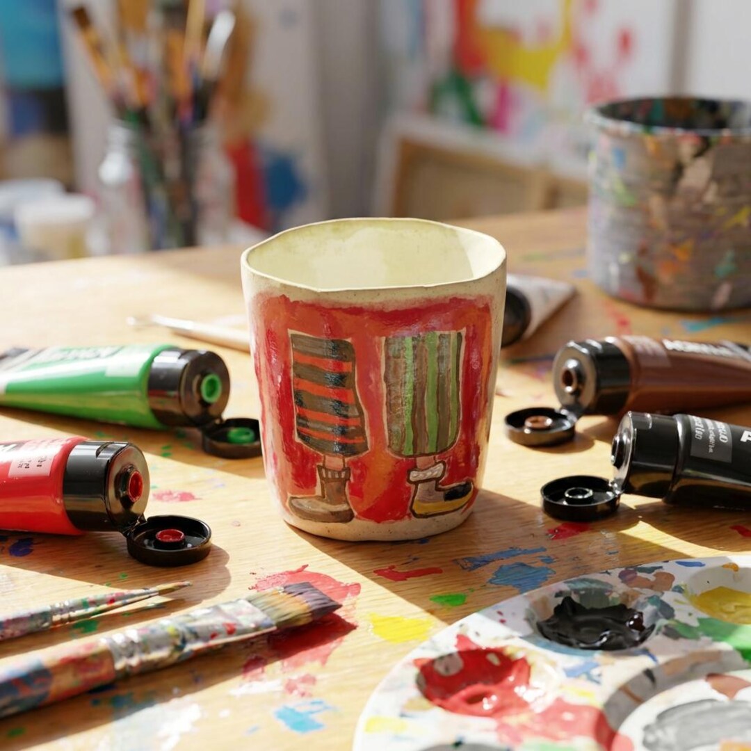 Sidekick Handmade Stoneware Ceramic Coffee Mug | Hand Painted ...