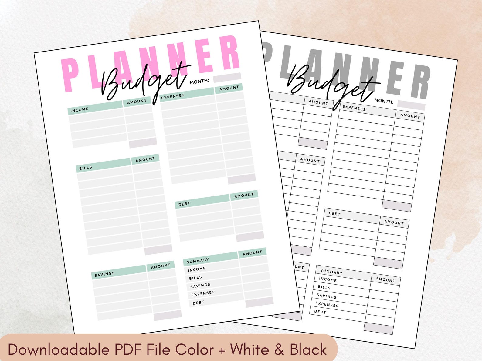 Budget Sheet, Monthly Budget, Finance Sheet, Printable Budget Sheet ...