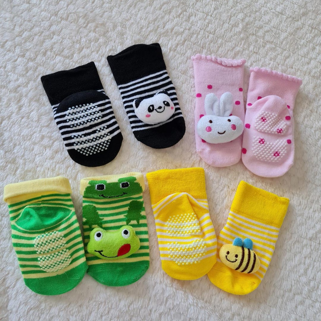 3D Animal Grip Baby Socks for 0-1 Year | Non-slip Infant Socks With ...