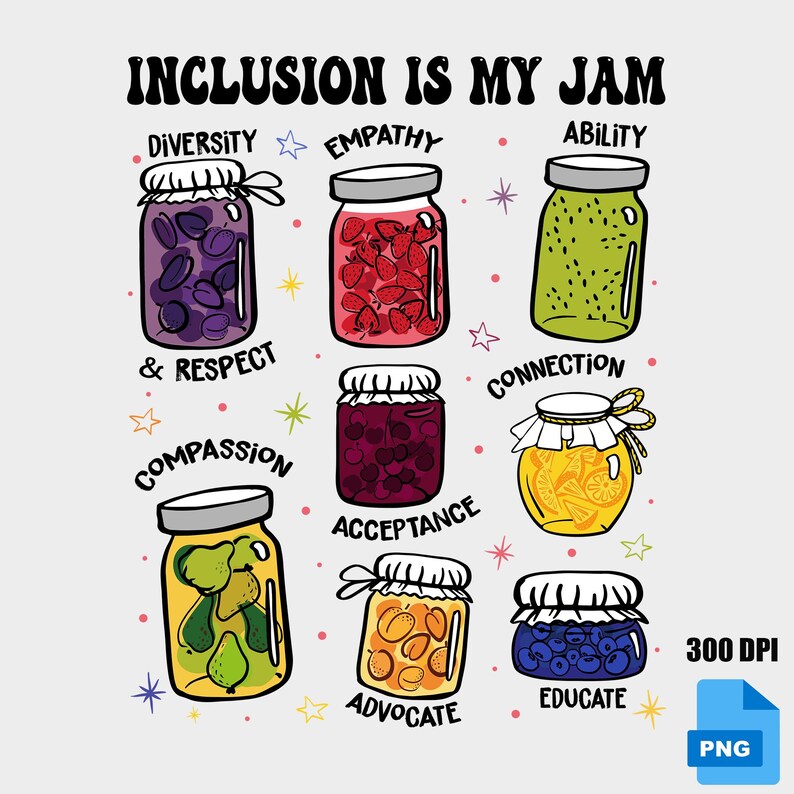 Inclusion is My Jam PNG Digital Download, Autism Awareness Instant ...