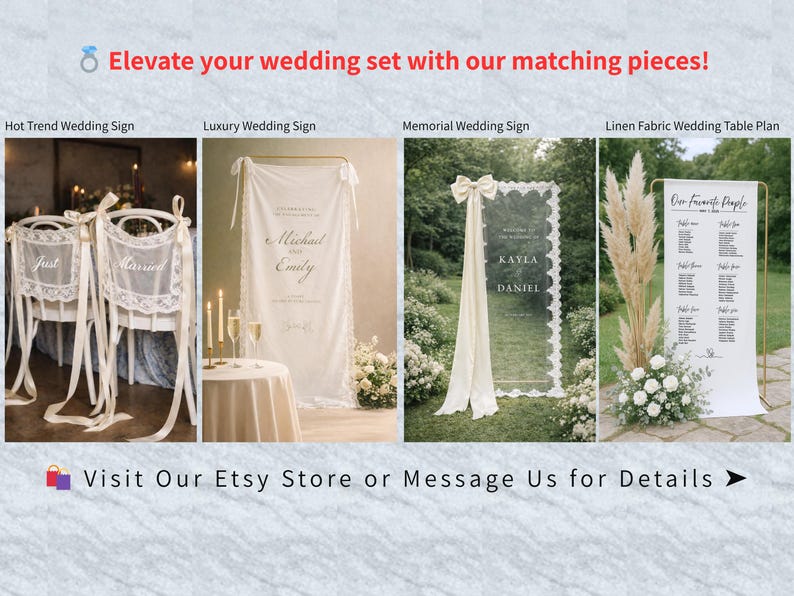 Linen Wedding Sign: Custom Bridal Shower Banner, Bridal Party Gifts - Etsy