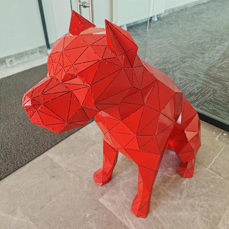Metal Sculpture Pitbull - Etsy