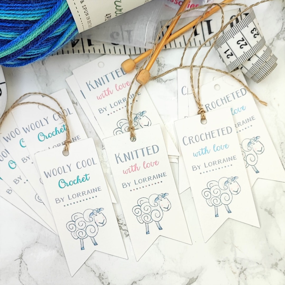 Personalised Knitting Tags Crochet Tags Product Labels Craft Tags ...