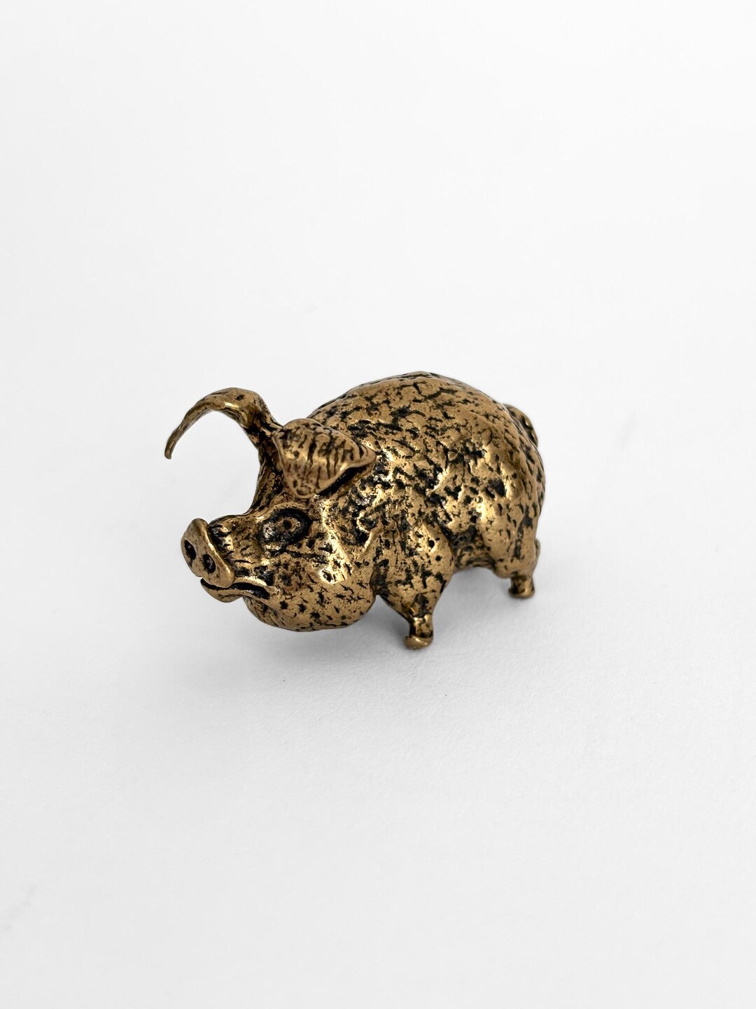 Gold Brass Pig Figurine – Solid Brass Animal Statue, Farmhouse Decor ...