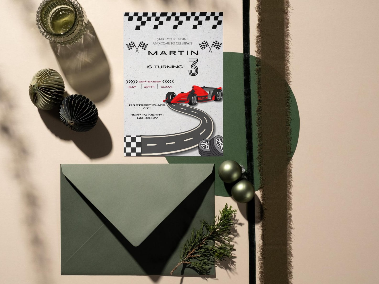 Formula One Car Race Birthday Invitation Card | Formula 1 Birthday ...