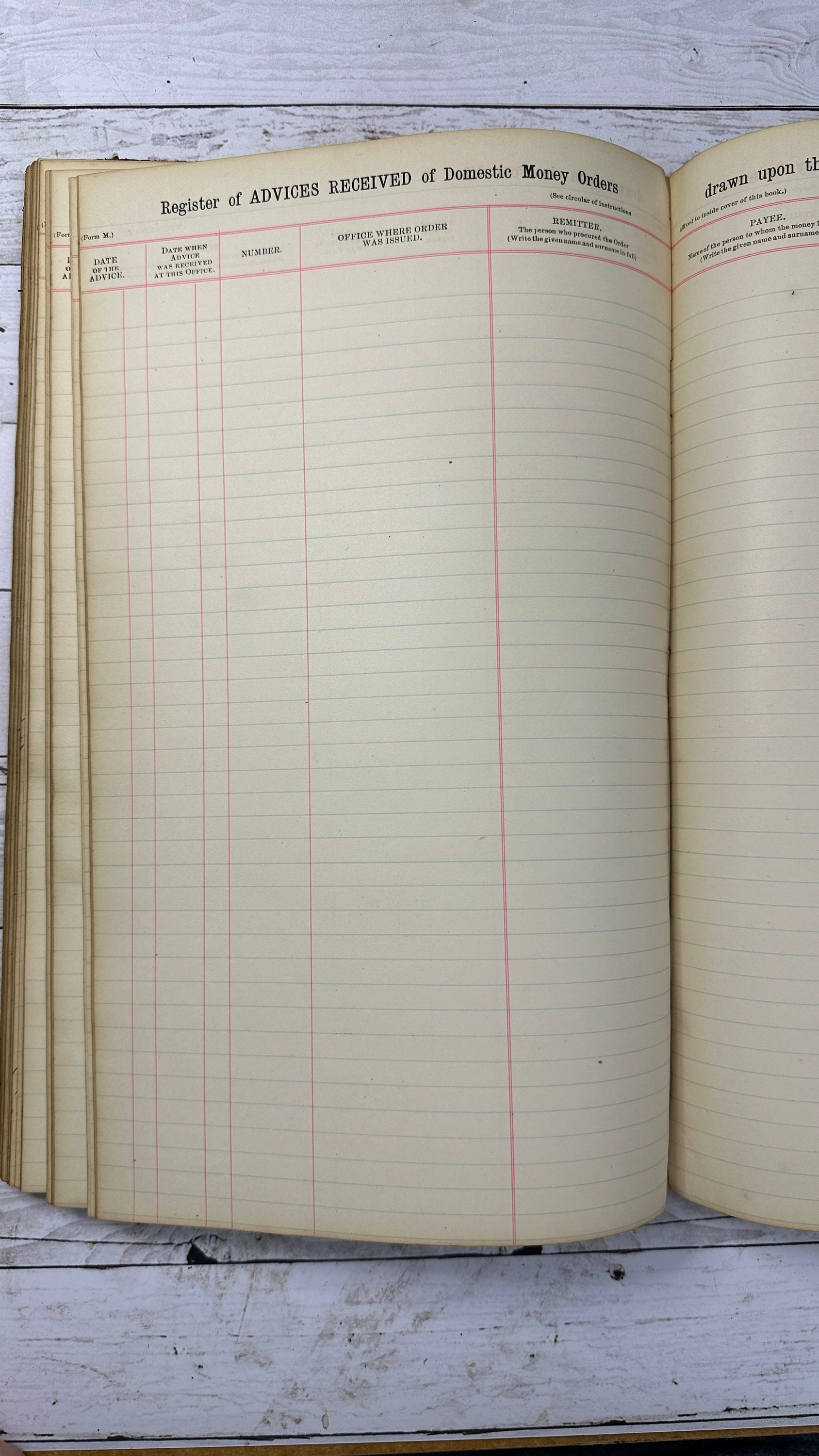 1900s Post Office Ledger Register of Money Order Advices Received ...