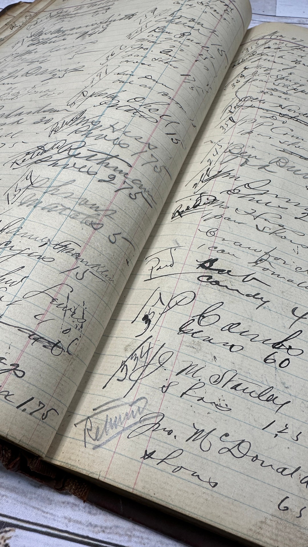 1888-1890 Day Book Ledger FULL of Writing Antique, Old, Vintage - Etsy