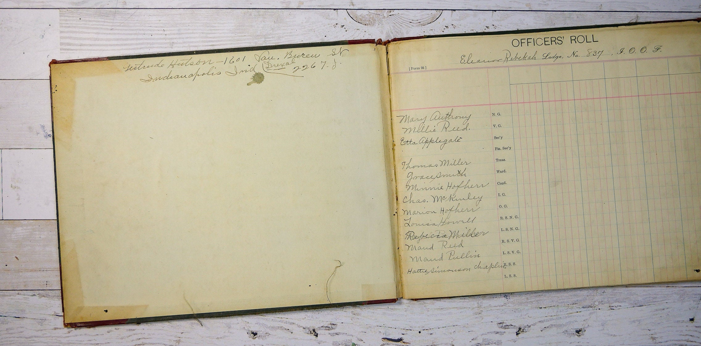 1940s Officers' Roll Book Rebekah Lodge 837 Indiana - Etsy