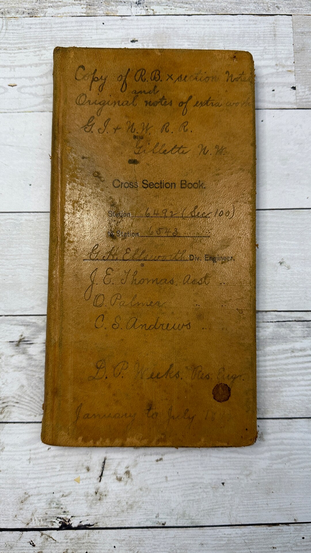 1892 Railroad Cross Section Book - Ledger Book - Antique, Vintage, Old ...