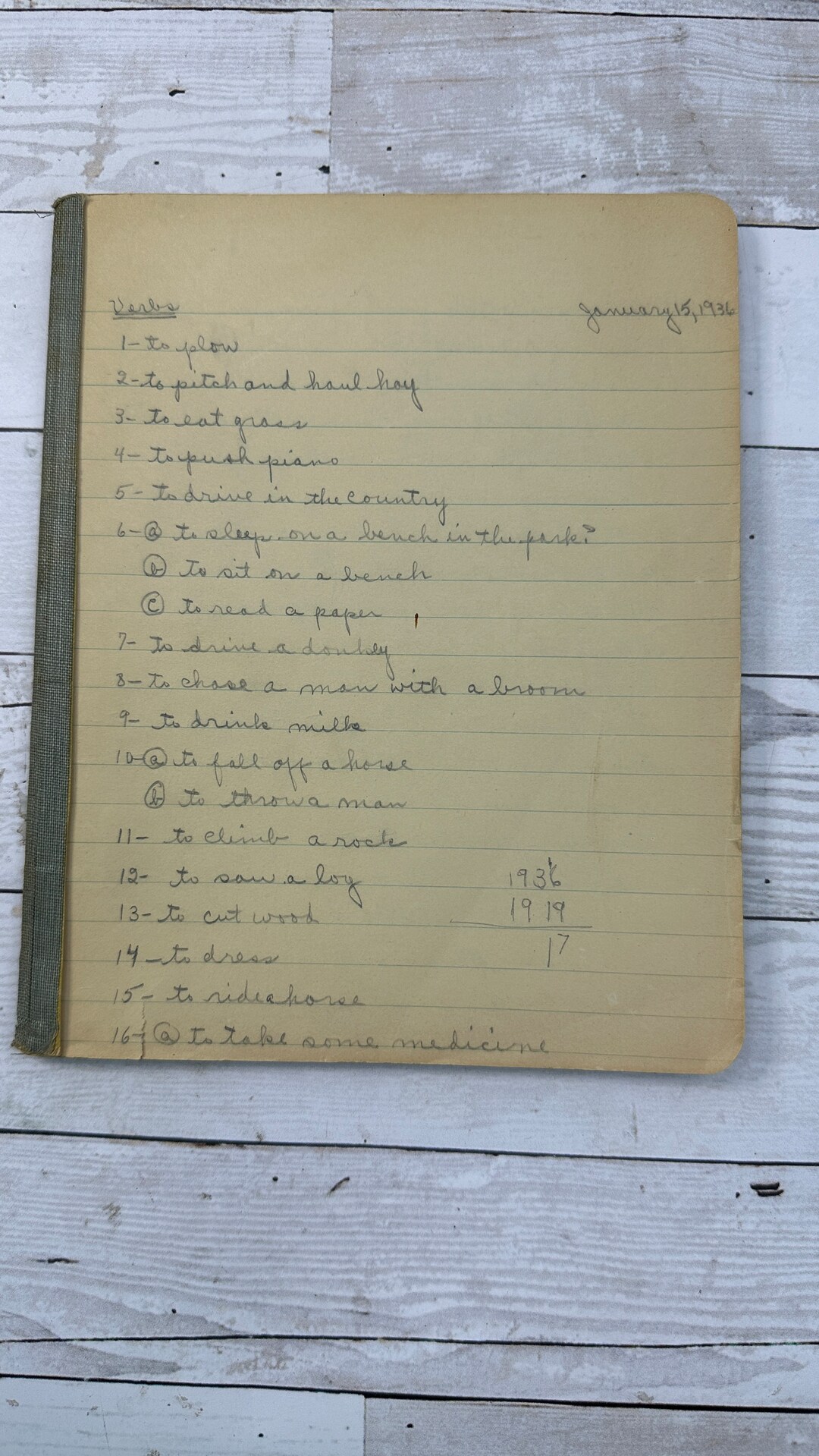 1936 English Vintage School Notebook Handwriting, Old, Antique, Journal ...