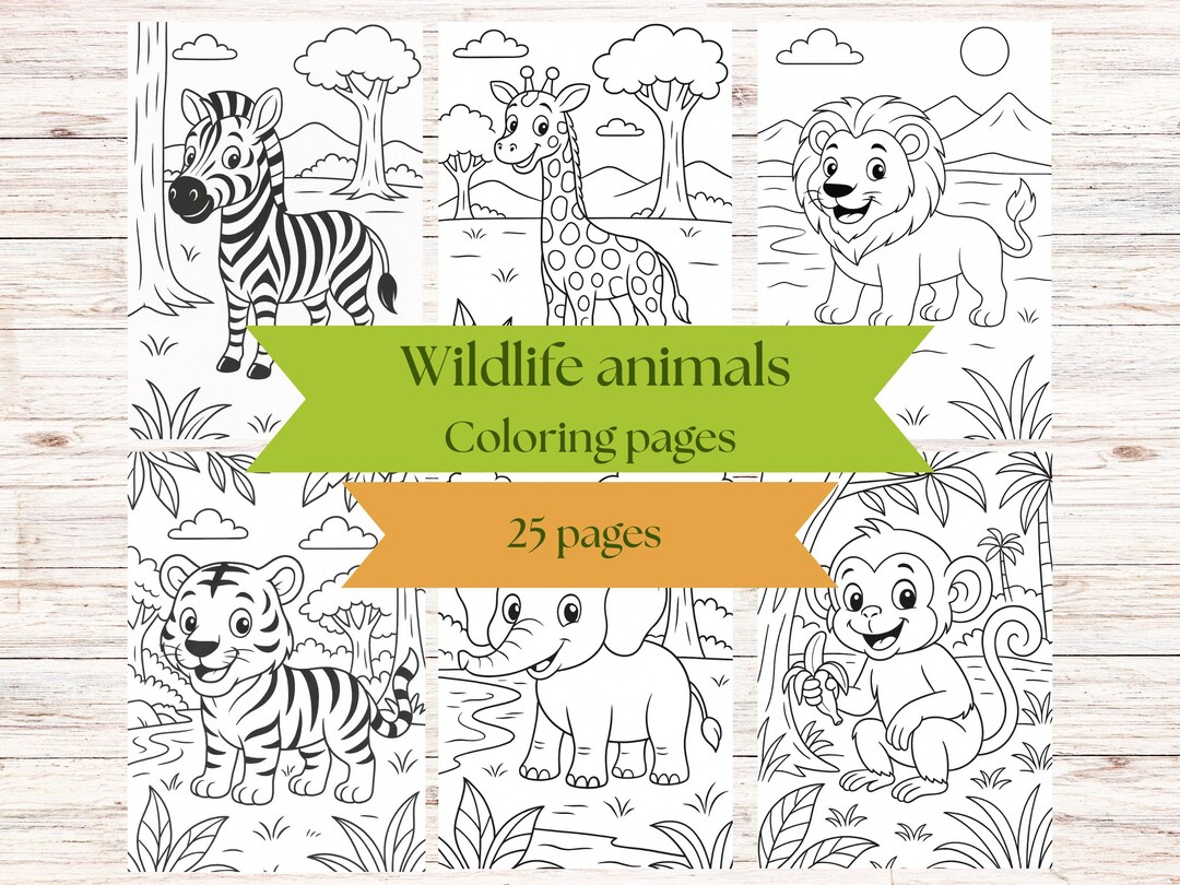 Cute Wildlife Animal Coloring Pages for Kids – Printable Safari ...