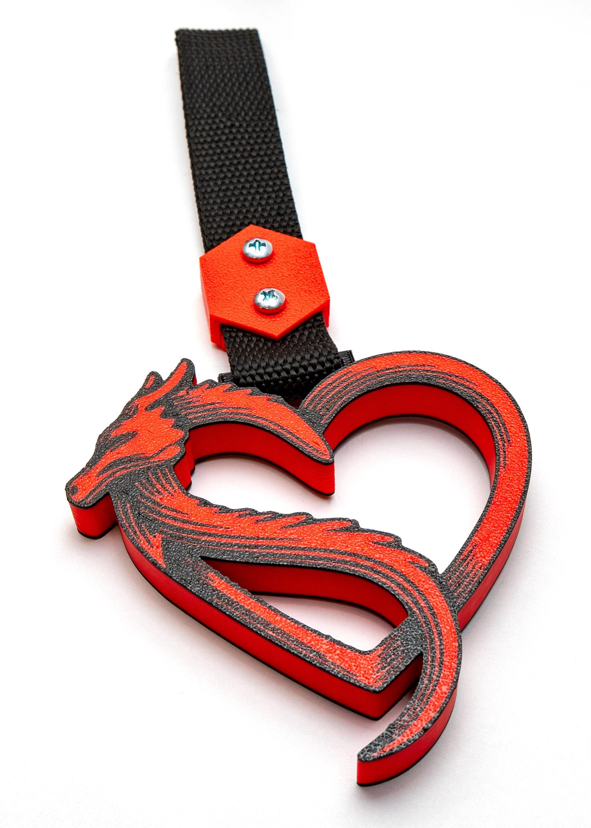 NEW COLORS | Tsurikawa JDM Ring Charm Japanese Dragon Heart Shaped ...