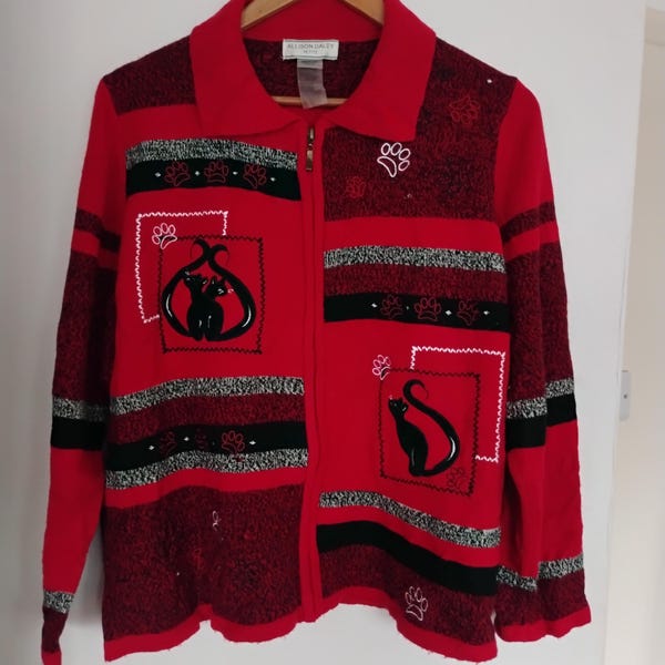 Cat Cardigan - Etsy UK