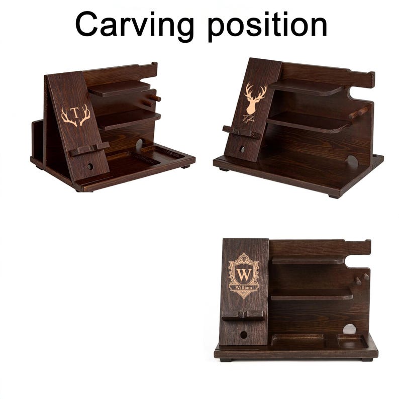 Wood Personalized Docking Station for Cell Phone, Tablet, Wallet ...