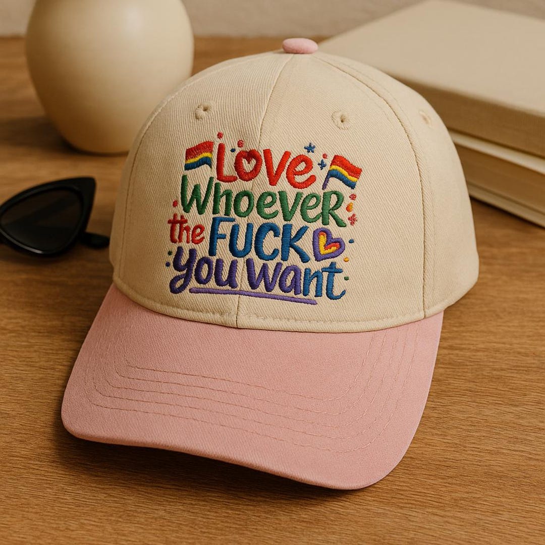 Embroidered LGBTQ Pride Hat: Love Whoever You Want - Etsy