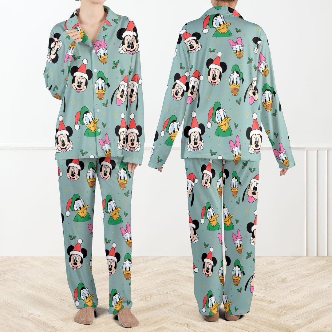 Disney Christmas Pajamas Set for Women, Mickey Minnie Donald Daisy Pjs ...