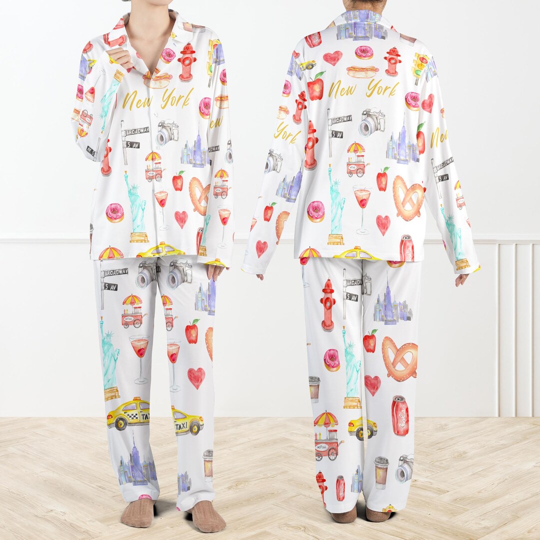 New York City Pajamas Set, New York Pajamas, New York Girls Trip Set ...