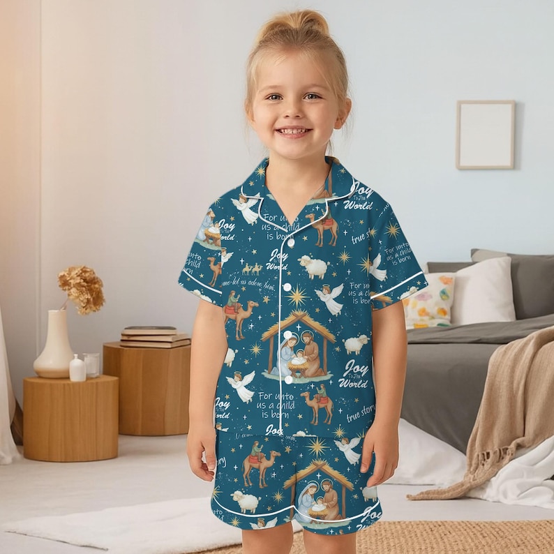 Nativity Christian Christmas Pajama Set for Women and Kids, Holy Family ...