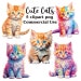 Cute Cat Clipart, Cats Png, Transparent Background, Comercial Use, Cats ...