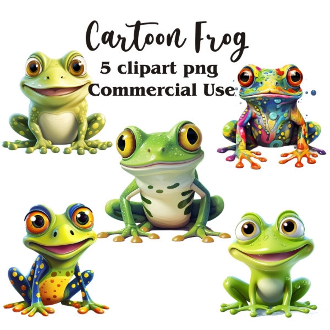 Cartoon Frog Clipart Funny Animals PNG Frog Printable Frogs Clip Art ...