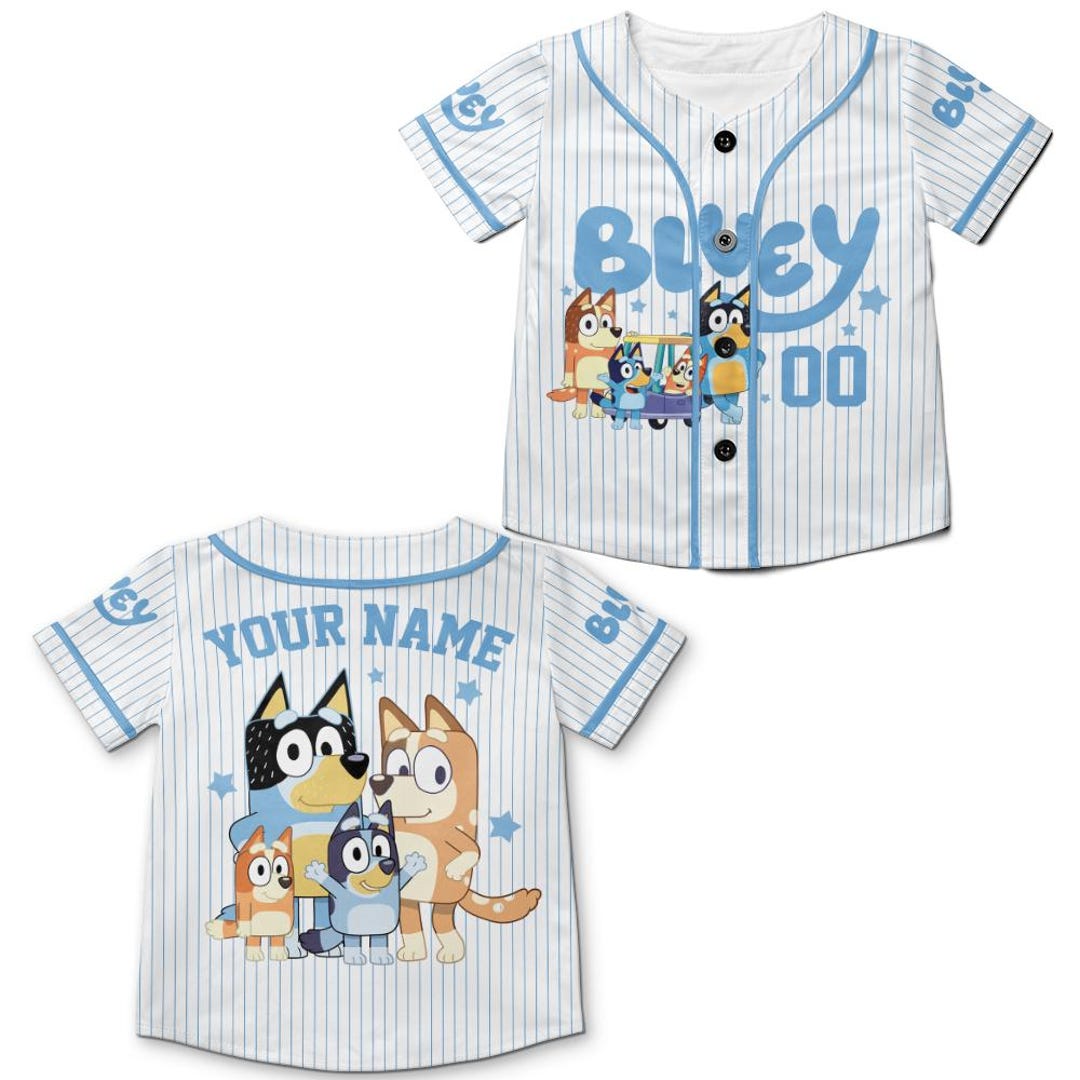 Personalized Bluey Family Baseball Jersey, Bluey Family Trip Dog Lovers ...
