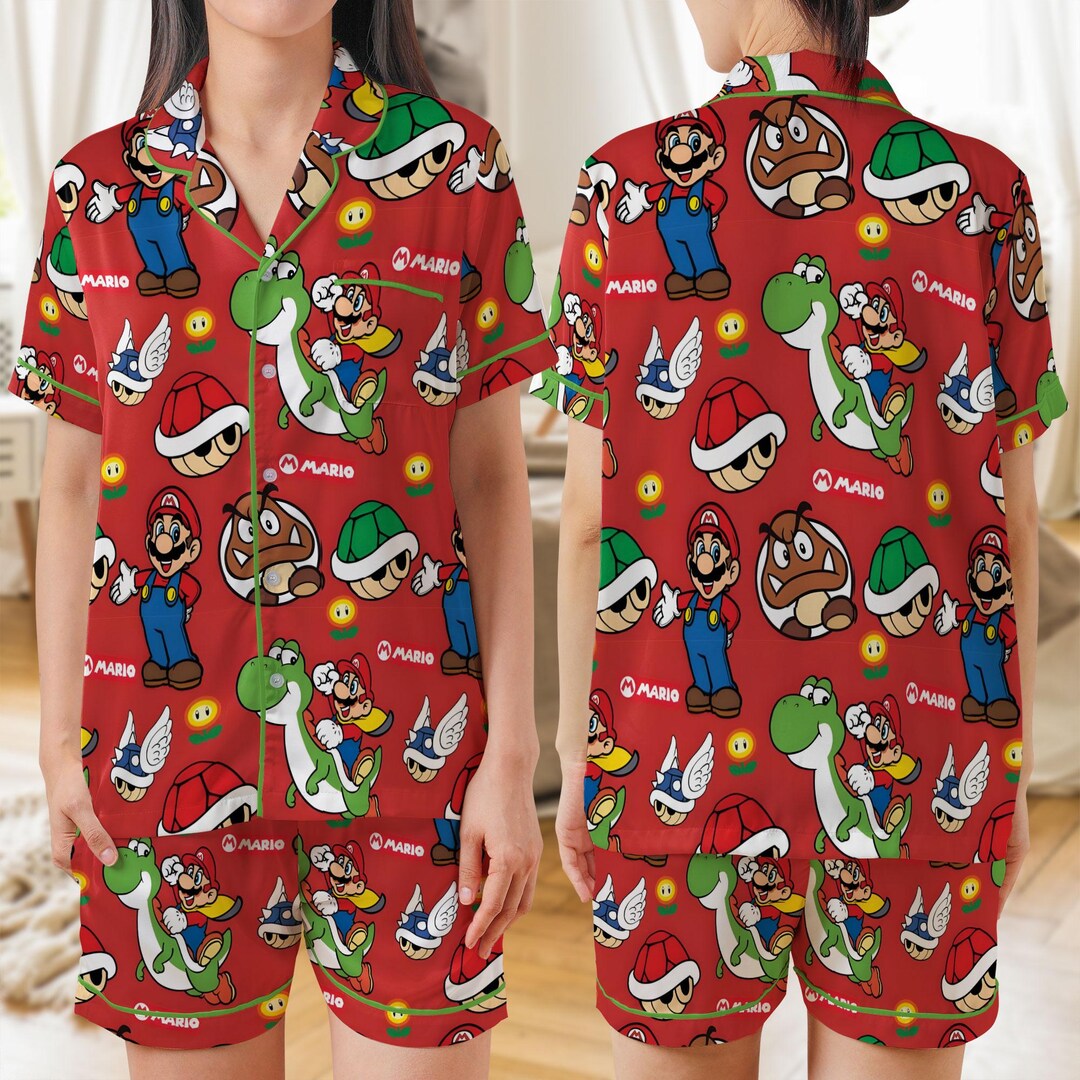 Personalized Super Mario Pajamas Set, Mario Luigi Princess Peach Epic ...