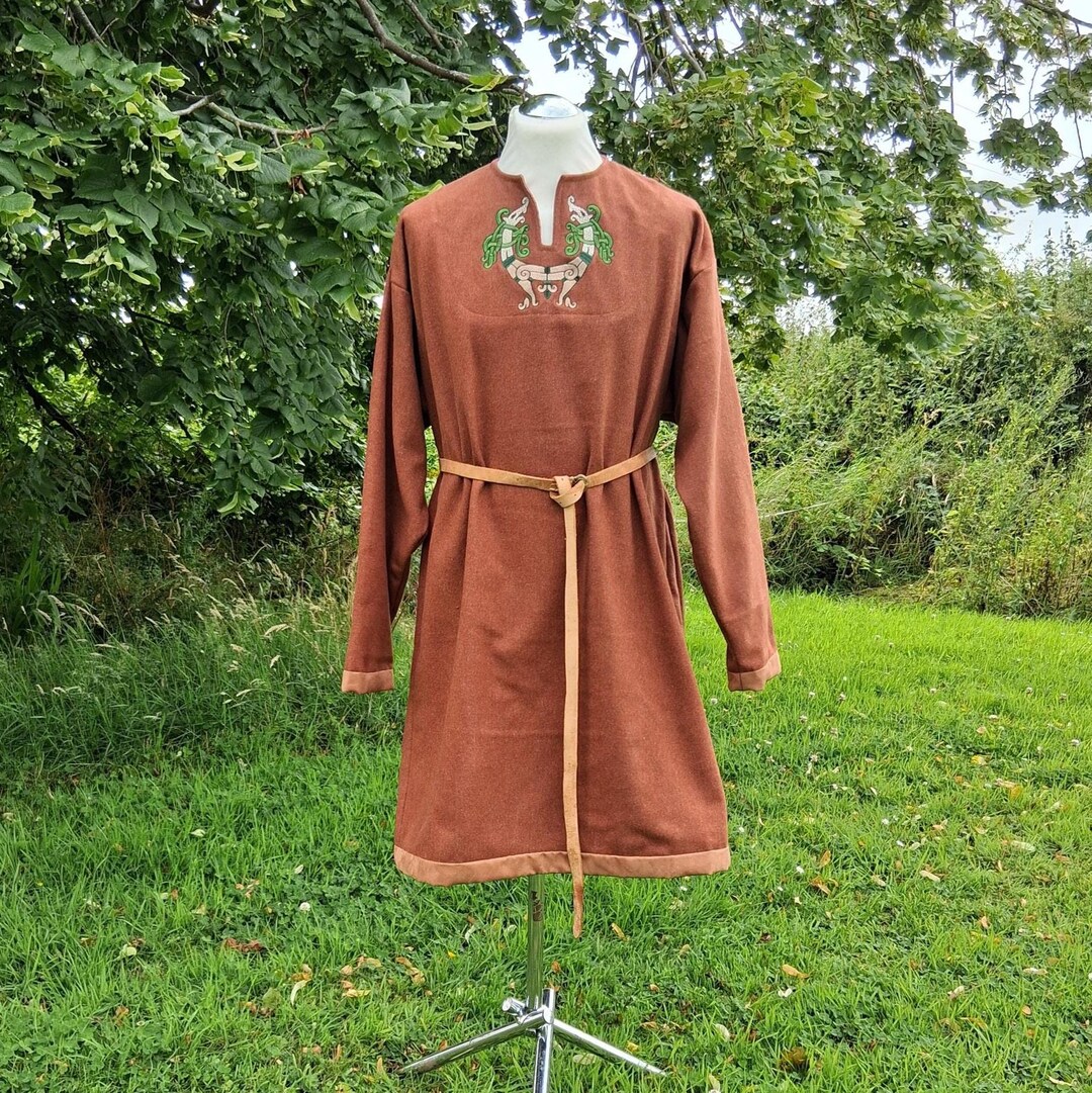 Wool Viking Tunic, Made to Order, Embroidered Medieval Tunic, LARP ...