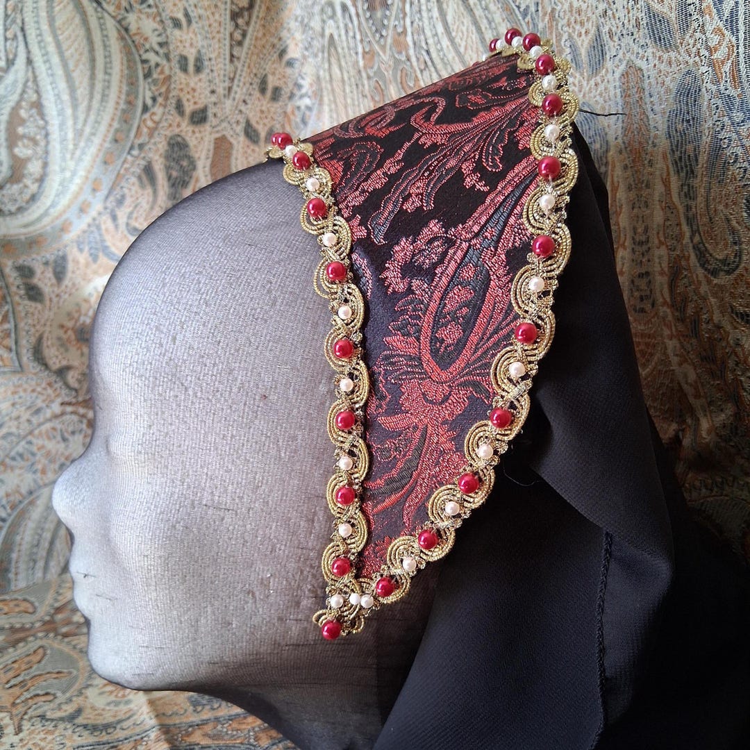 Red French Hood, Renaissance Hat, Anne Boleyn, Tudors - Etsy