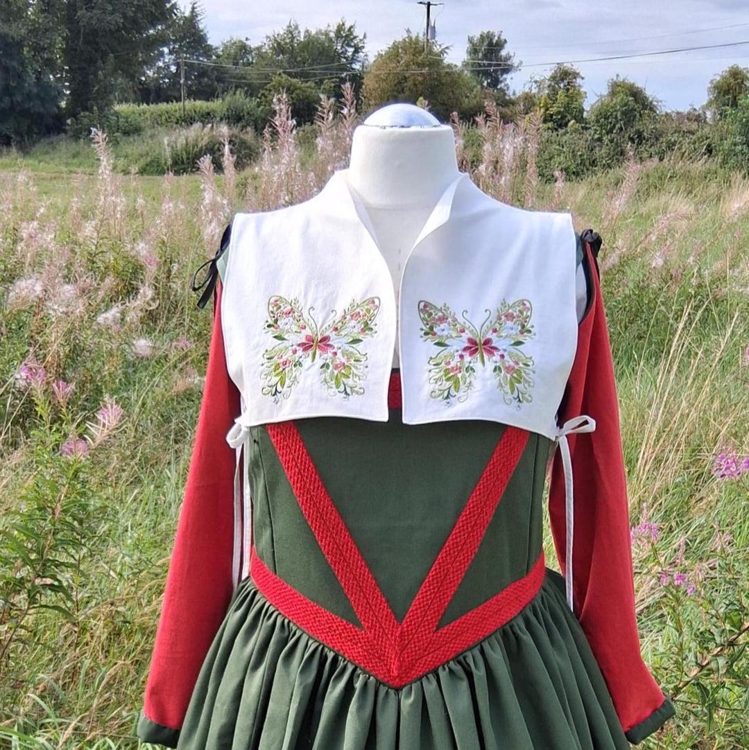 White Partlet, Cotton With Embroidery - Etsy