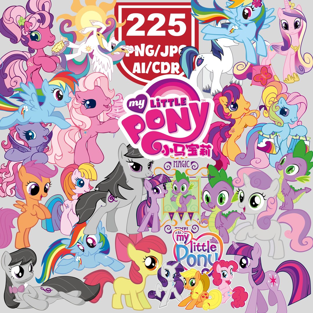 My Little Pony Graphics Bundle, High Quality PNG AI CDR (digital ...