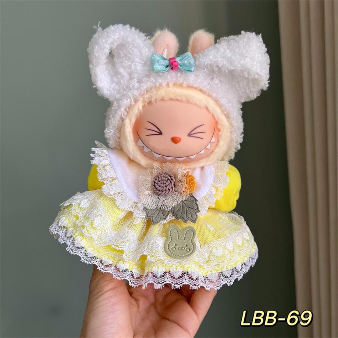 Cute Bunny Animal Outfit for Labubu Doll – Kawaii Bunny Dress Costume ...