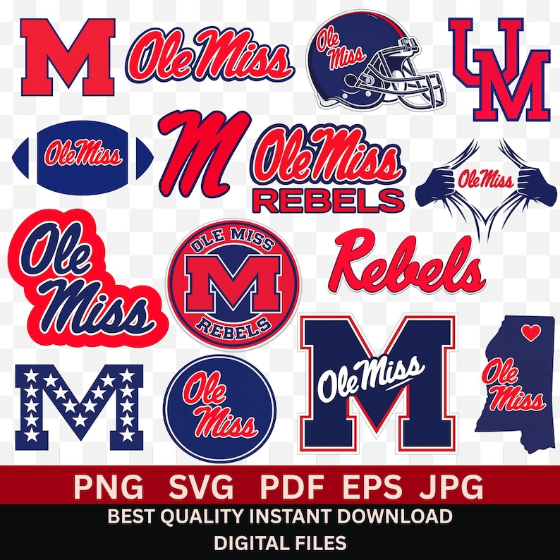 Ole Miss Rebels SVG PNG Clipart Bundle (digital Download) - Etsy