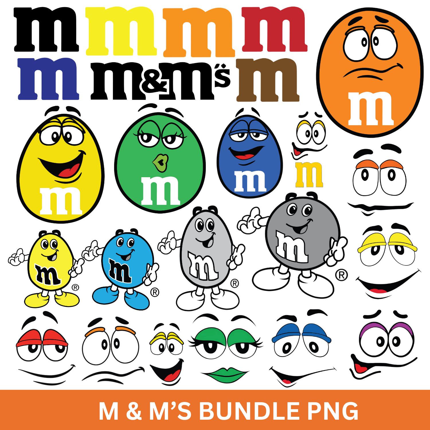 M&M Cartoon Clipart PNG: Colorful Candy Images (digital Download) - Etsy