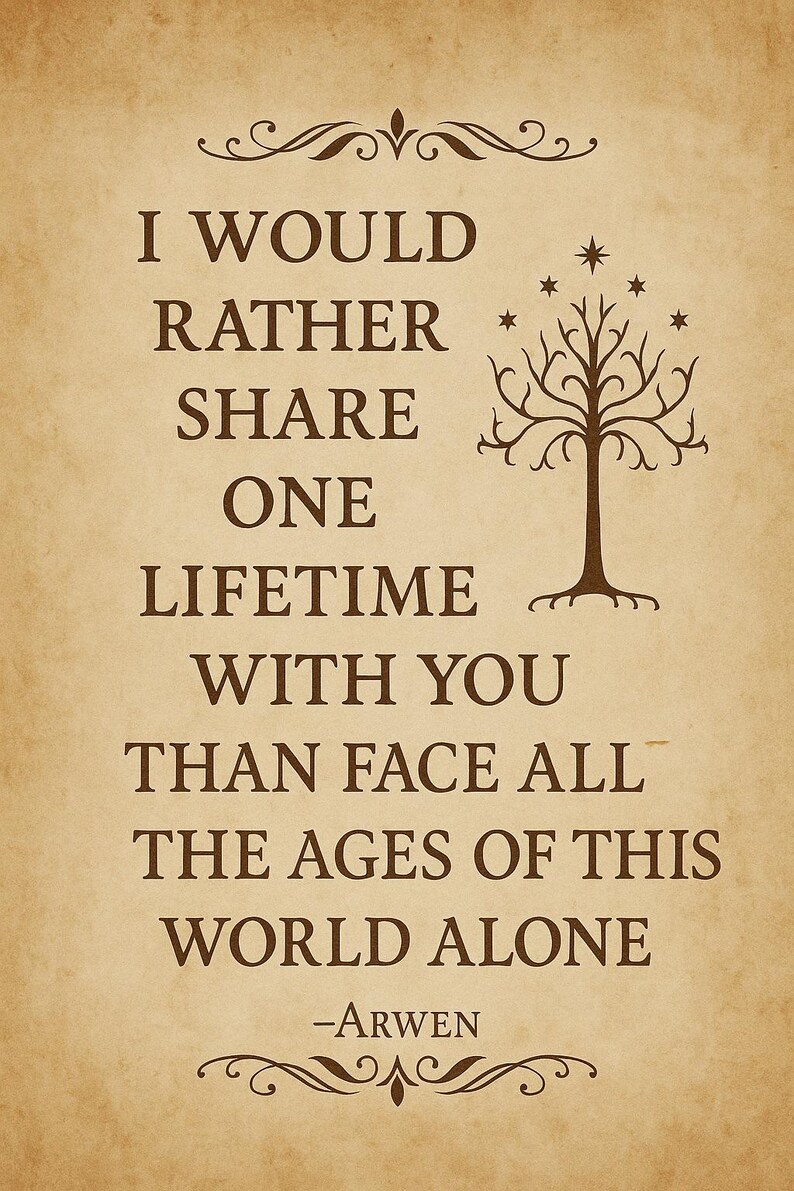 Arwen Quote Art Print: Lord of the Rings Home Decor (digital Download ...