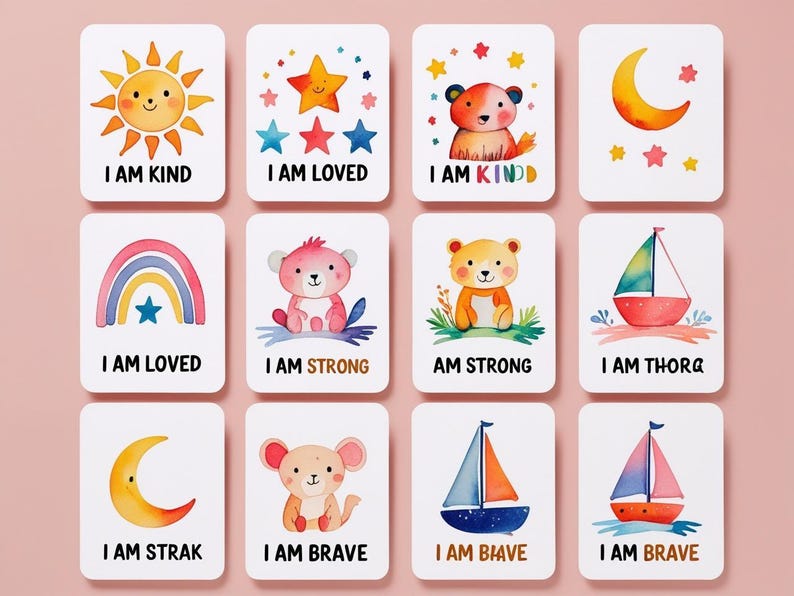 Printable Affirmation Cards: Kids & Adults, Watercolor Art (editable ...