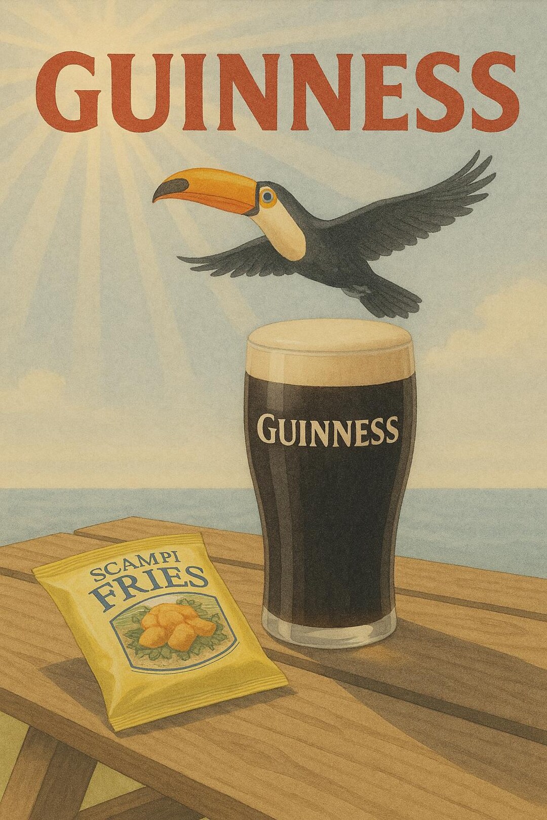Guinness and Scampi Fries Digital Poster - Etsy