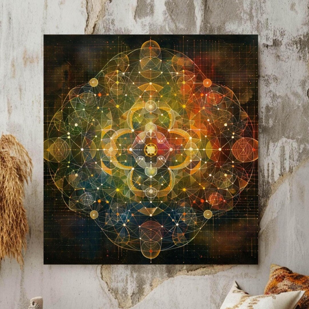 Sacred Geometry Art, Spiritual Boho Wall Decor, Metaphysical Symbol Art ...