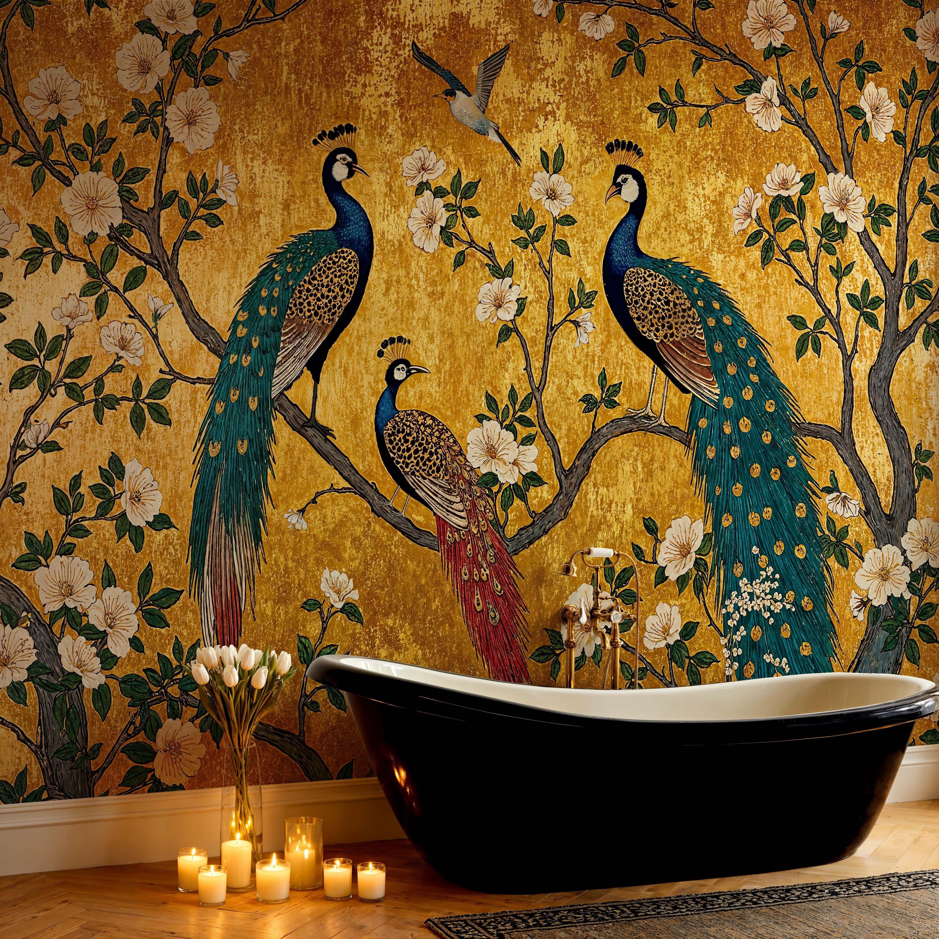 Peacock Peel And Stick Wallpapernull
