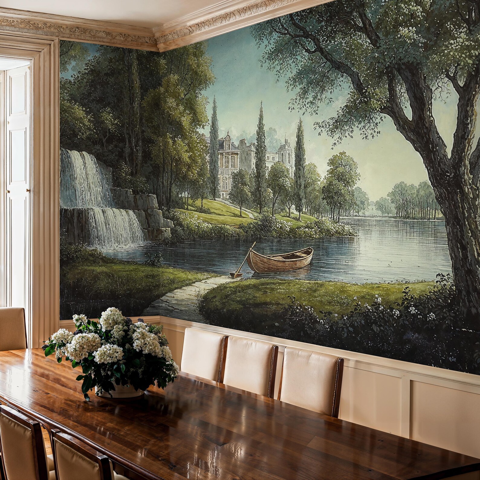 Panoramic Scenic Murals Wallpaper Peel and Stick, Waterfall Landscape ...
