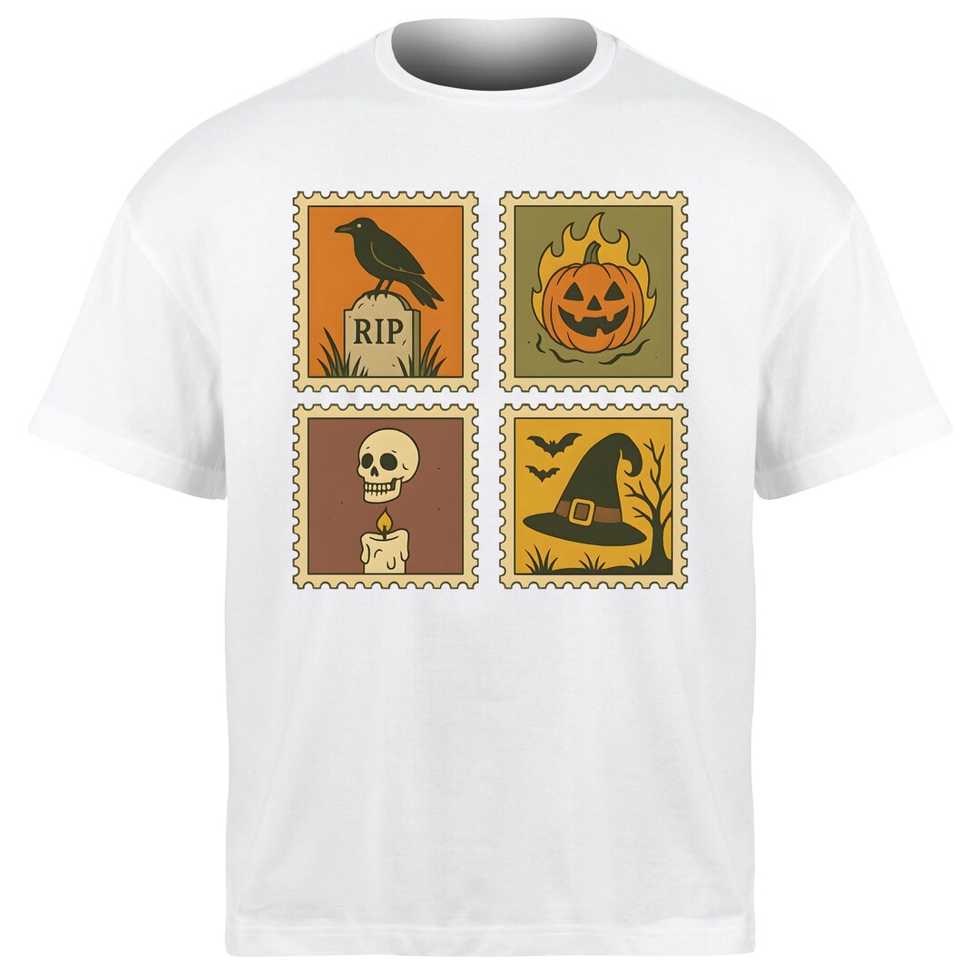 Halloween Postage Stamp PNG | Vintage Spooky Clipart Design - Etsy