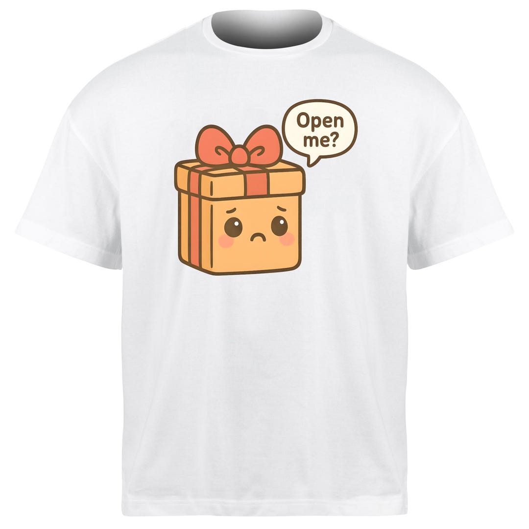 Sad Christmas Gift Clipart: Kawaii Present With Speech Bubble - Digital ...