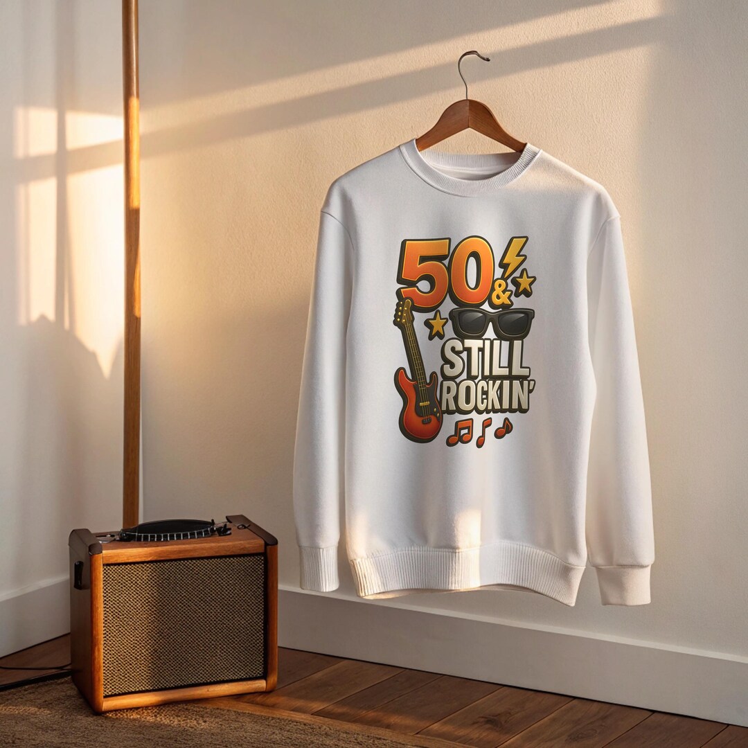 50 & Still Rockin’ PNG – Funny 50th Birthday Shirt Design – Guitar ...