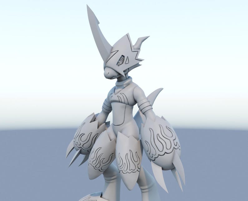 Flamedramon Digimon Adventure STL Model for Resin Printer Figure 3D ...