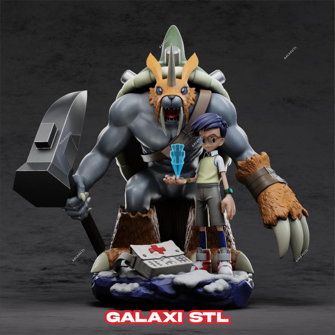 Digimon Adventure Zudomon Diorama – 3D Printer STL Model (digital ...